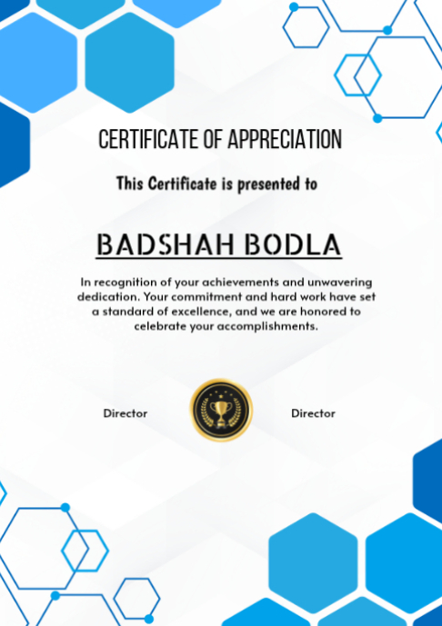 White Professional Appreciation Certificate Background A2 Template ...