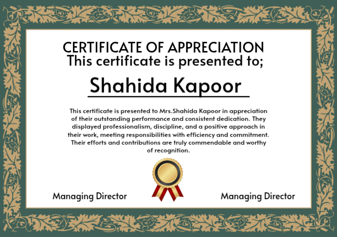 White Professional Appreciation Certificate A5 Template | PosterMyWall