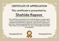 White Professional Appreciation Certificate A5 Template | PosterMyWall