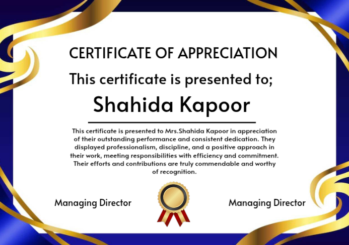 White Professional Appreciation Certificate A5 Template | PosterMyWall