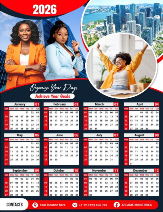 White Professional Archive Your Goals 2026 Calendar Flyer (us Letter ...
