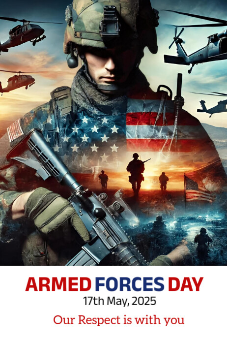 White Professional Armed Forces Day Poster Template | PosterMyWall