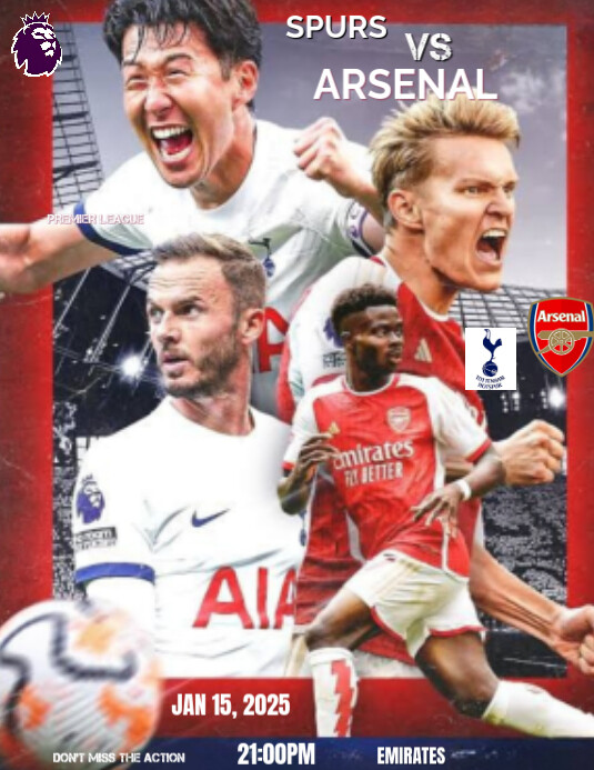Copy of White Professional Arsenal Vs Tottenham Flyer (us Letter ...