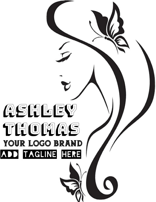 White Professional Ashley Thomas Logo Design Template | PosterMyWall
