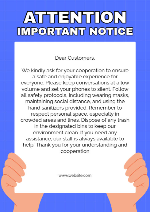 White Professional Attention Important Announcement Notification Flyers ...