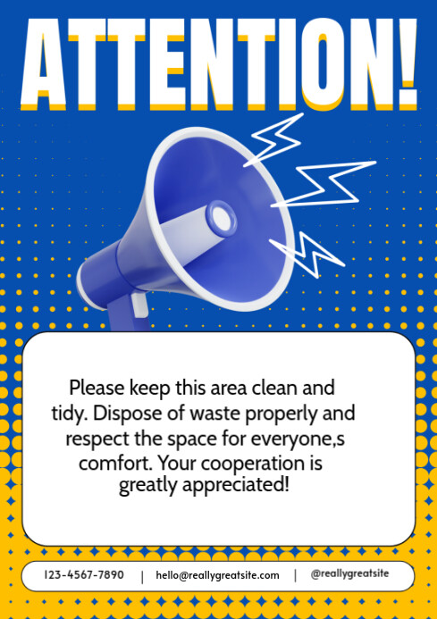 White Professional Attention Post A4 Template | PosterMyWall