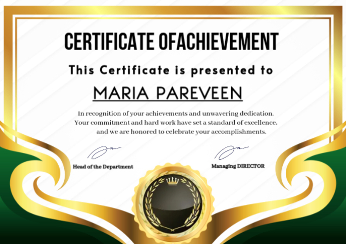 White Professional Award Achievement Certificate A2 Template | PosterMyWall