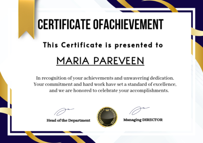 White Professional Award Achievement Certificate A2 Template | PosterMyWall