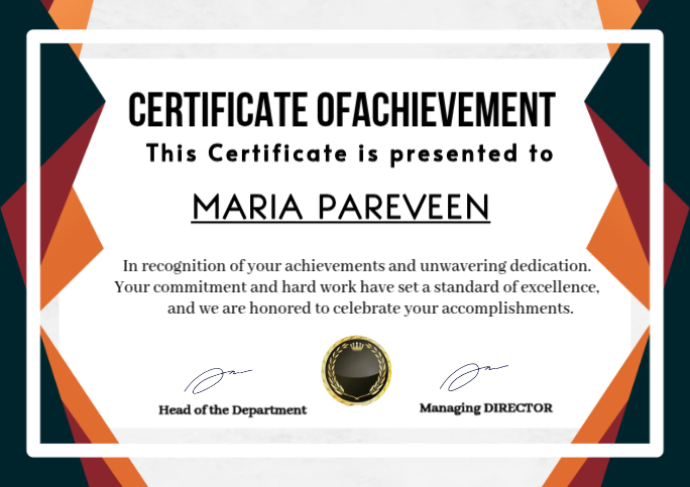 White Professional Award Achievement Certificate A2 Template | PosterMyWall