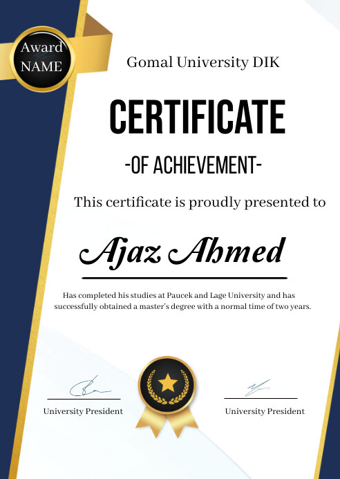 White Professional Award Certificate Design Template | PosterMyWall