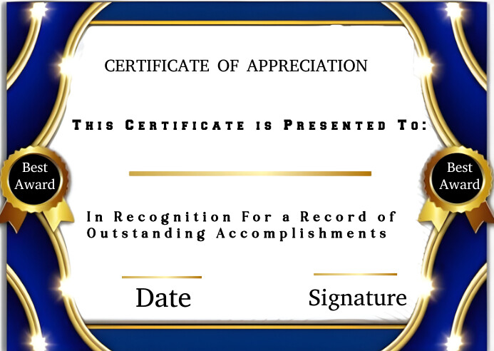 White Professional Award Certificate Postcar Template | PosterMyWall