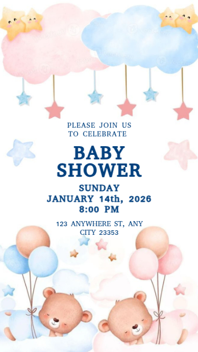 White Professional Baby Shower Invitation Instagram Story Template ...