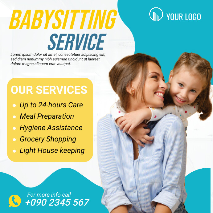 White Professional Babysitting Service Instag Template | PosterMyWall