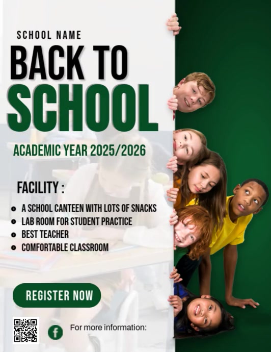 White Professional Back To School 2025/2026 Flyer (us Letter) Template ...