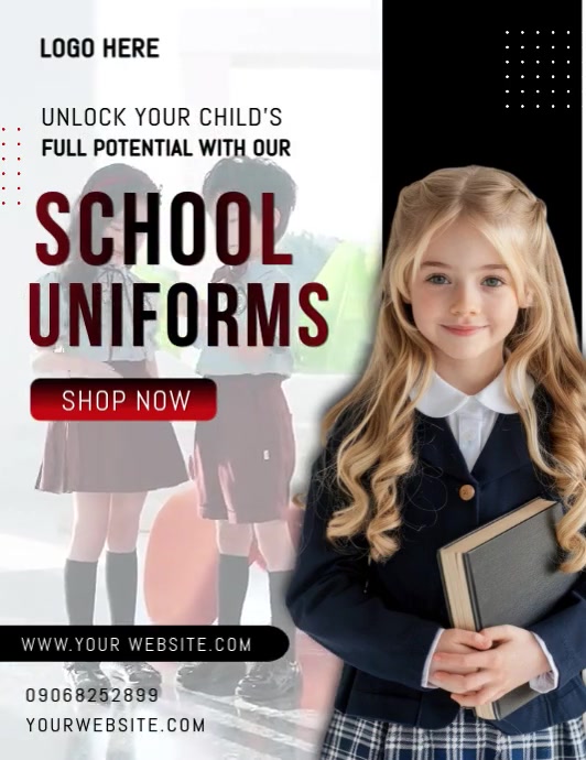 White Professional Back To School Uniform Flyer (us Letter) Template ...