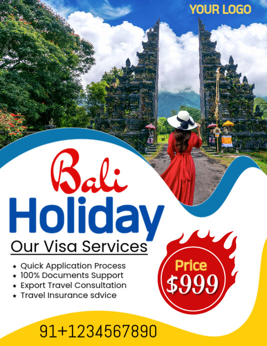 White Professional Bali Flyer (us Letter) Template | PosterMyWall