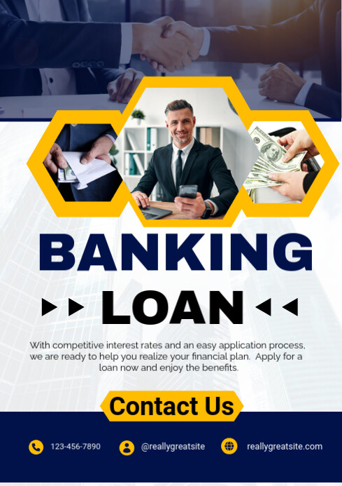White Professional Banking Loan A4 Template | PosterMyWall