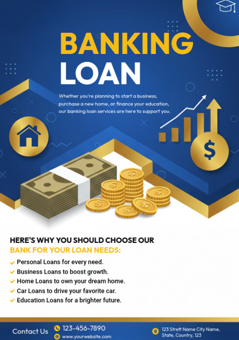 Copy of White Professional Banking Loan Flyer Template A4 | PosterMyWall