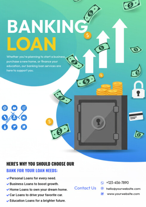 Copy of White Professional Banking Loan Flyer Template A4 | PosterMyWall