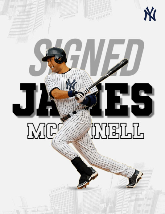 Copy of White Professional Baseball Player Signing Flyer (us Letter ...
