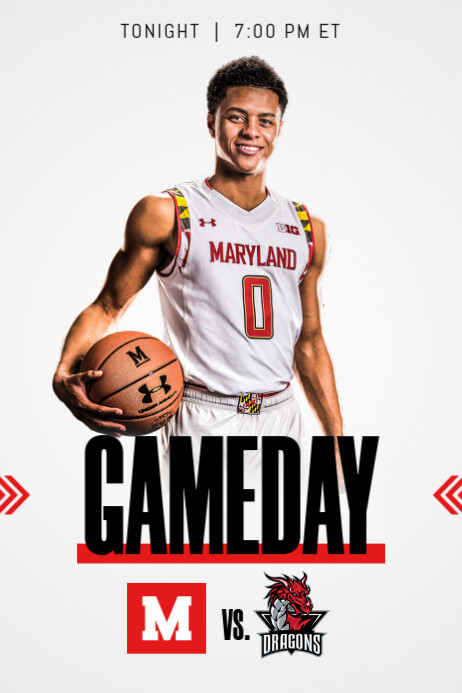 White Professional Basketball Gameday Poster Template | PosterMyWall