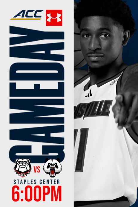 White Professional Basketball Gameday Poster Template | PosterMyWall