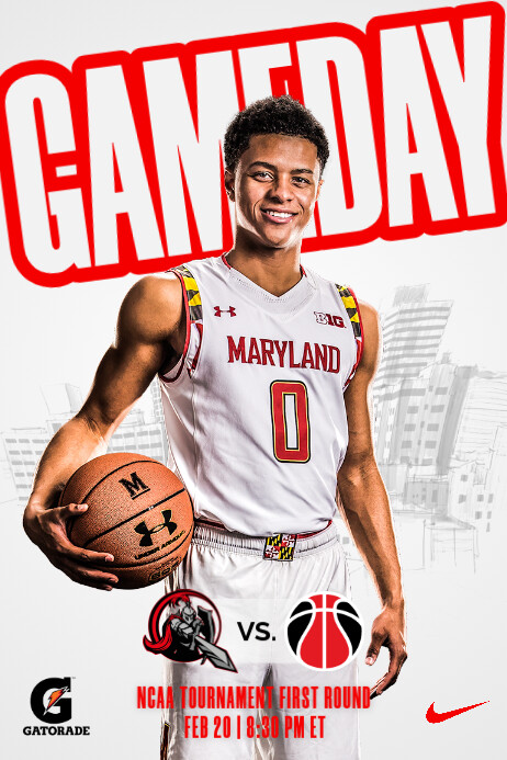 White Professional Basketball Gameday Poster Template | PosterMyWall