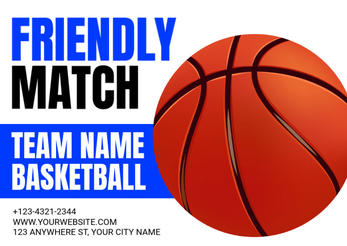 Copy of White Professional Basketball Postcard | PosterMyWall