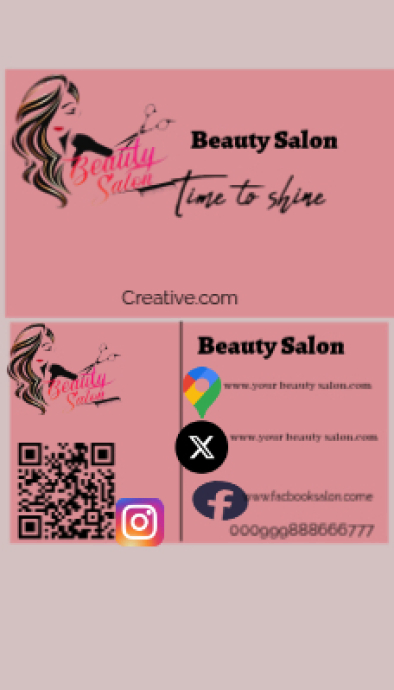 White Professional Beauty Salon Business Card Template | PosterMyWall