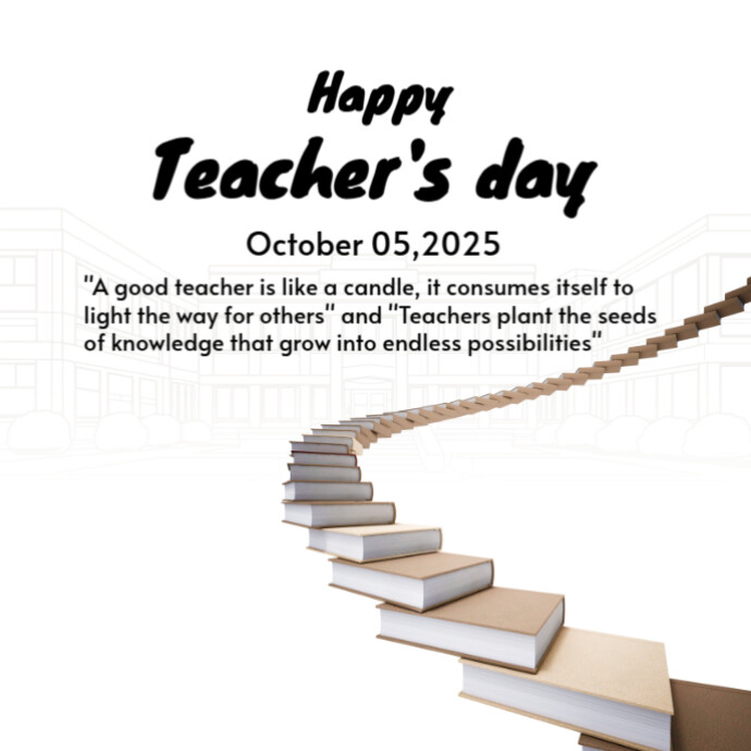 White Professional Best Teacher's Wish Post Album Cover Template ...