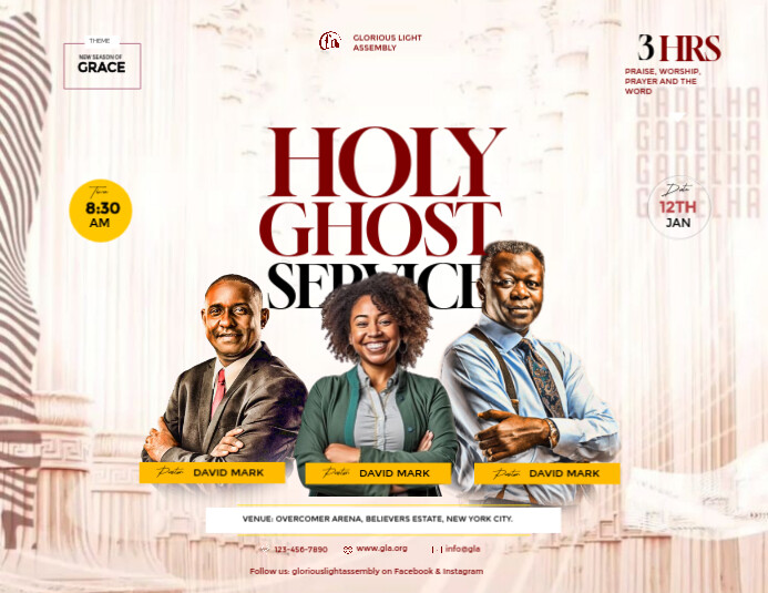 Copy of White Professional Bible Study, Church, Revival Prayer Worship ...