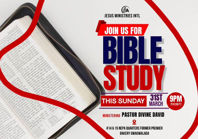 White Professional Bible Study A5 Template | PosterMyWall