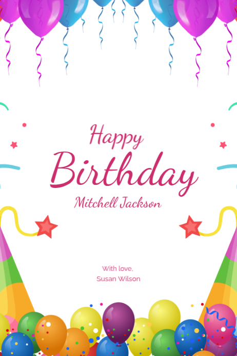 White Professional Birthday Cards Templates Poster | PosterMyWall