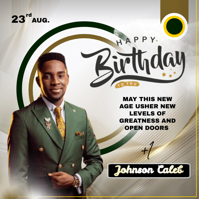 White Professional Birthday Design Square (1 Template | PosterMyWall