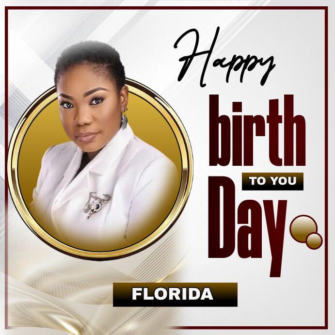 White Professional Birthday Design Square (1 Template | PosterMyWall
