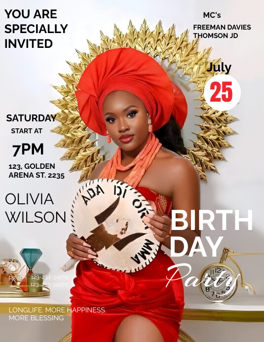 White Professional Birthday Party Invitation Template | PosterMyWall