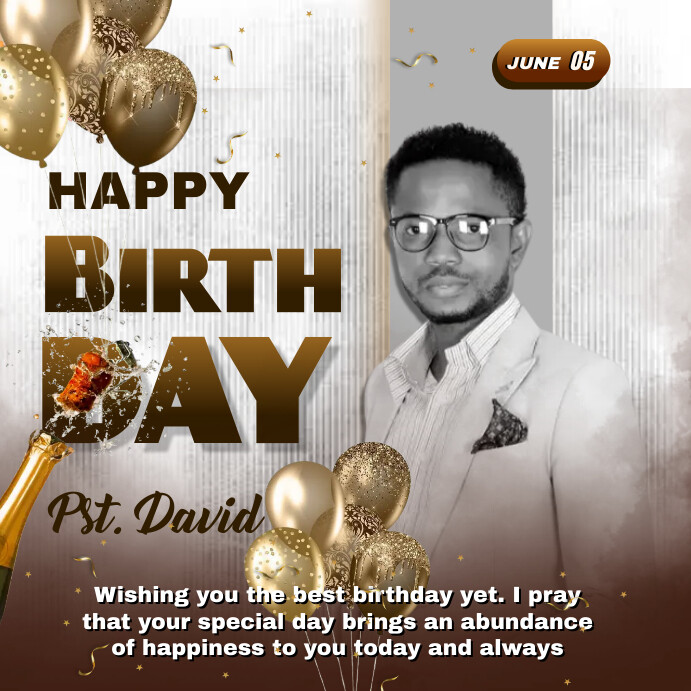 White Professional Birthday Template Square ( | PosterMyWall