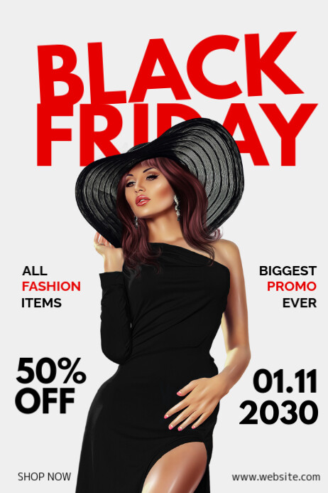 White Professional Black Friday Fashion Deal Ads Poster Template ...