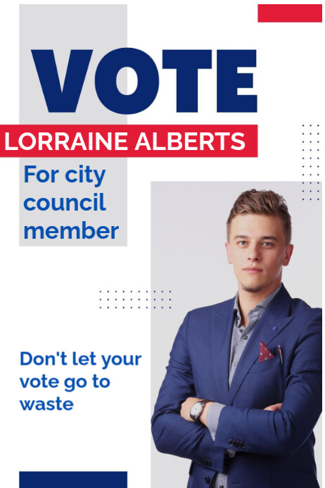 Copy of White Professional Blue And Red Political Election Poster ...