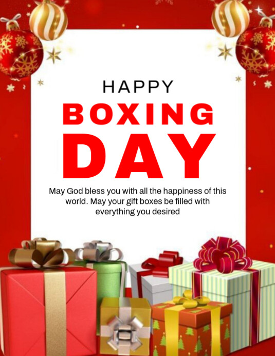 White Professional Boxing Day Design Flyer (us Letter) Template ...