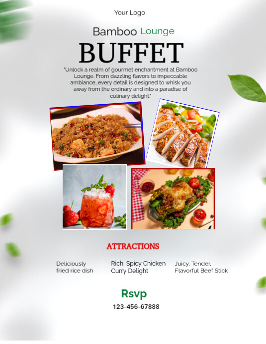 Copy of White Professional Buffet Flyer Templates Flyer (us Letter ...