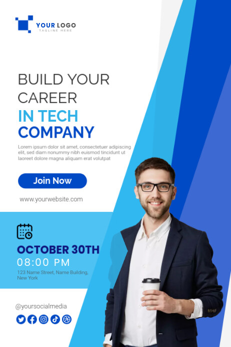 White Professional Build Your Career In Tech Webinar Event Flyer Poster Template | PosterMyWall
