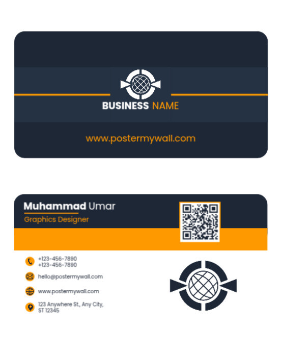 Plantilla de White Professional Business Card Template | PosterMyWall