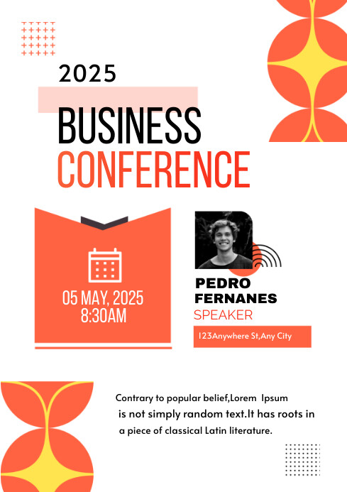 White Professional Business Conference A4 Template | PosterMyWall