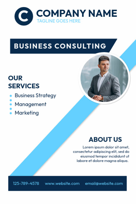 White Professional Business Consulting Poster Template | PosterMyWall