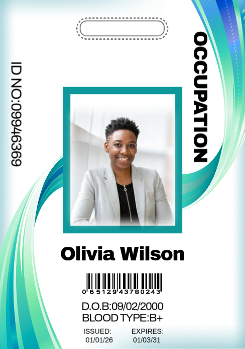 White-professional-business-ID-card Template | PosterMyWall