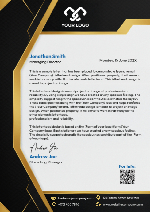 Letterhead Design Pamflette templaat | PosterMyWall
