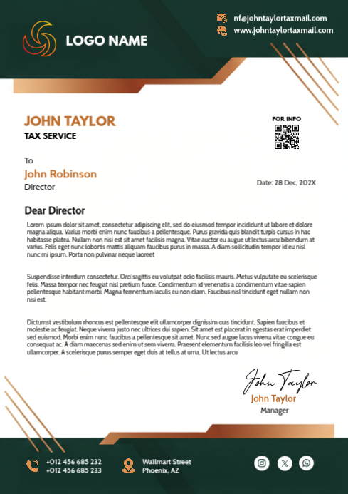 Letterhead Design Pamflette templaat | PosterMyWall