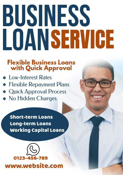 White Professional Business Loan Service A2 Template | PosterMyWall