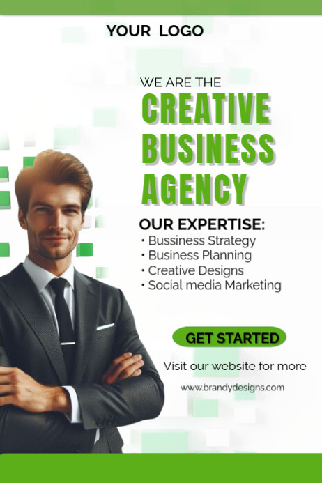 White Professional Business Poster Template | PosterMyWall